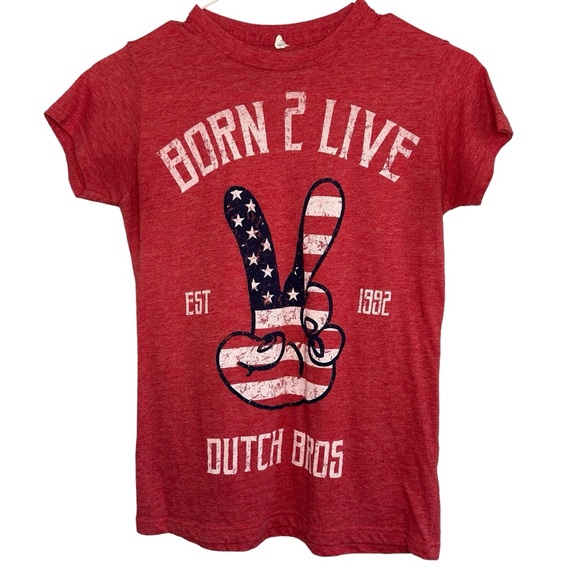 Dutch Bros | Shirts | Dutch Bros Smallxl Red Rare Born 2 Live Usa ...